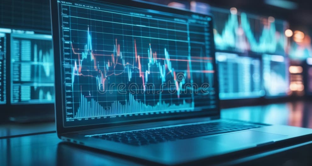 Technology-driven Financial Analysis in Progress Stock Illustration ...