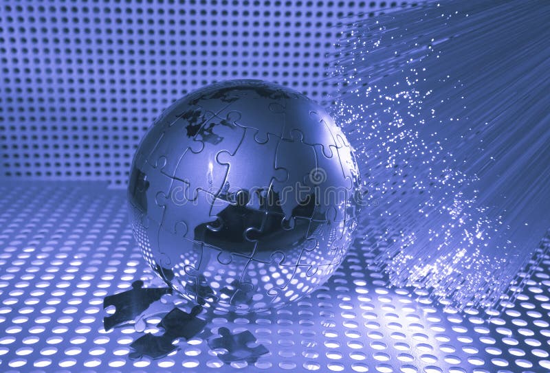 Hi-tech Earth Globe Against Fiber Optic Background Stock Image - Image ...
