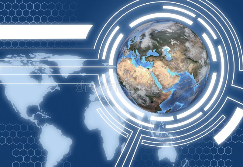 Technology Earth Globe Communications Design Stock Illustration ...