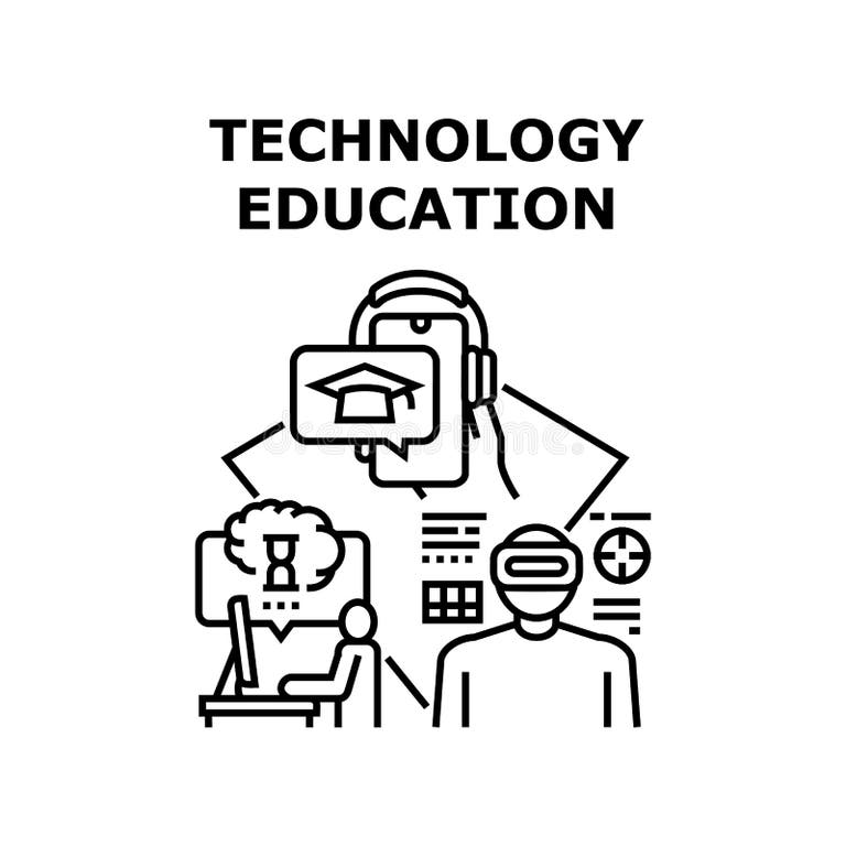 Technology Education Icon Vector Illustration Stock Illustration ...