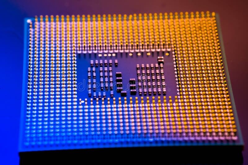 Technology Electronic Concept. Cpu Ram Computer on Blue Li Stock Photo ...