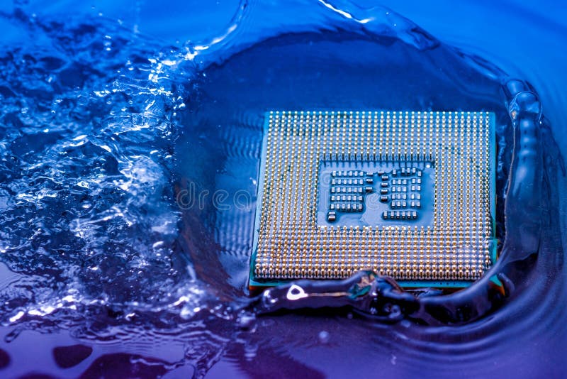 Technology Electronic Concept. Cpu Ram Computer on Blue Li Stock Photo ...