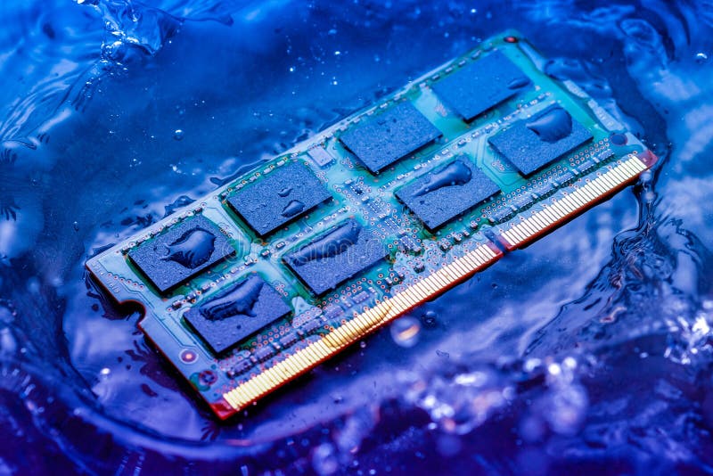 Technology Electronic Concept. Cpu Ram Computer Fall into Stock Photo ...