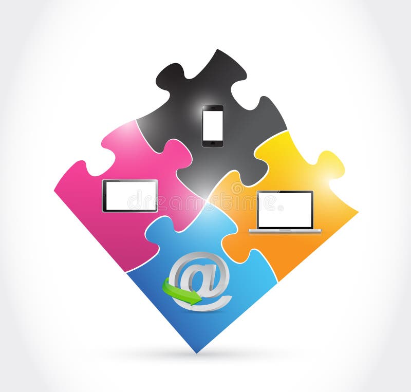 Technology Electronics and Puzzle Pieces Stock Illustration ...