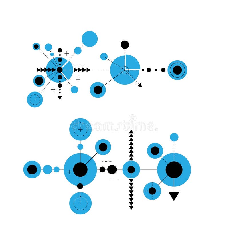 Technology and Engineering Blueprint Design Element Set Line Art Stock ...