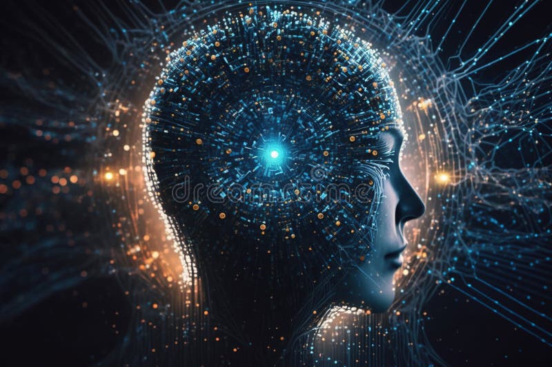 The Mind of the Machine - the Future of Technology Stock Illustration ...