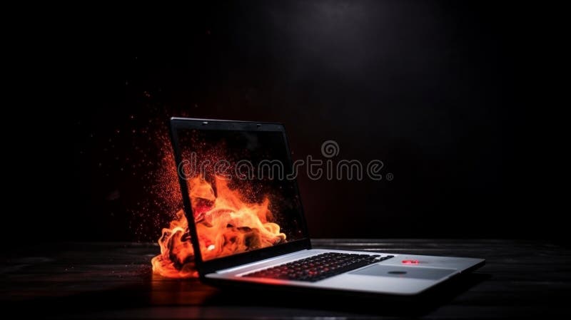 Technology and Engineering Concept Hacker Attack System, Red Alert Sign ...