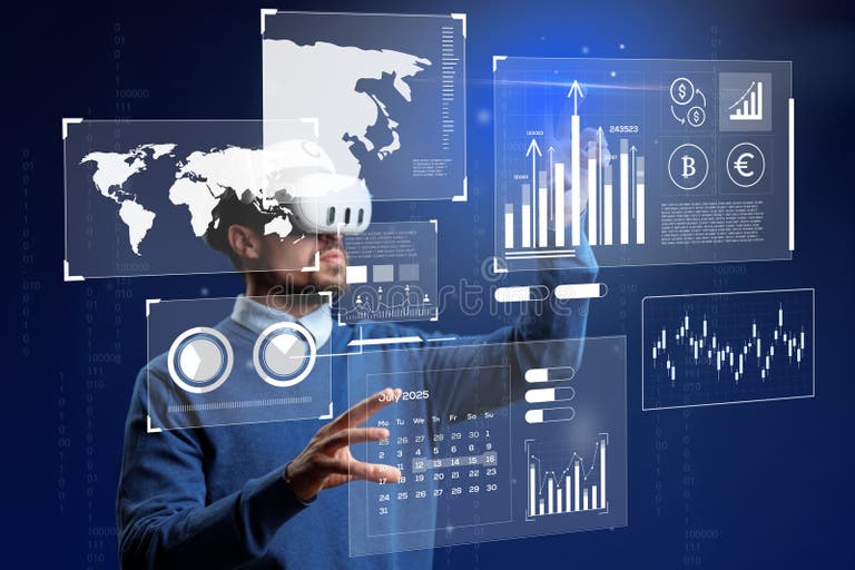 Technology Enthusiast Engages with Virtual Reality Data Visualization ...