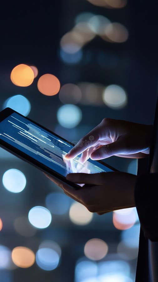 Technology Enthusiast Using a Tablet To Explore Cryptocurrency ...