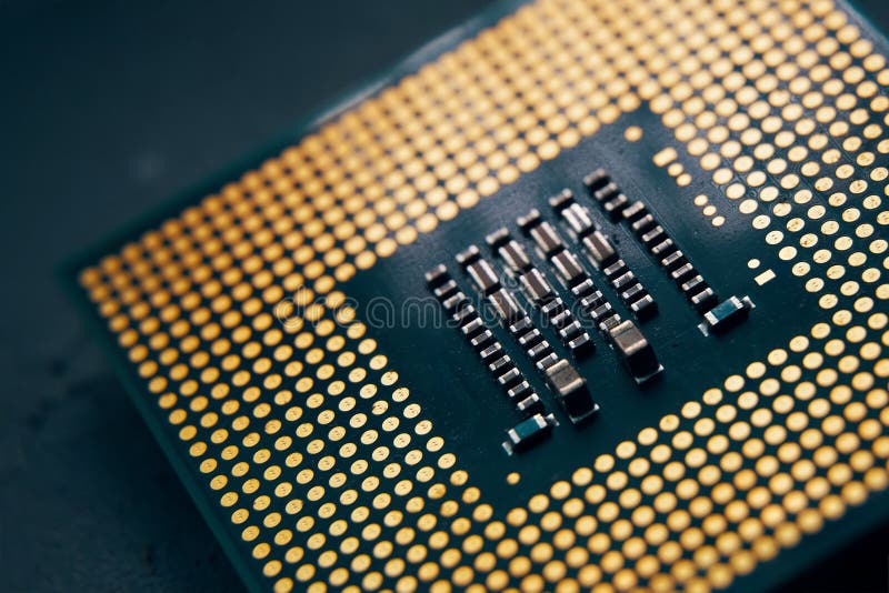 A Chip in a Computer with Many Electrical Elements, a CPU, a GPU, a ...