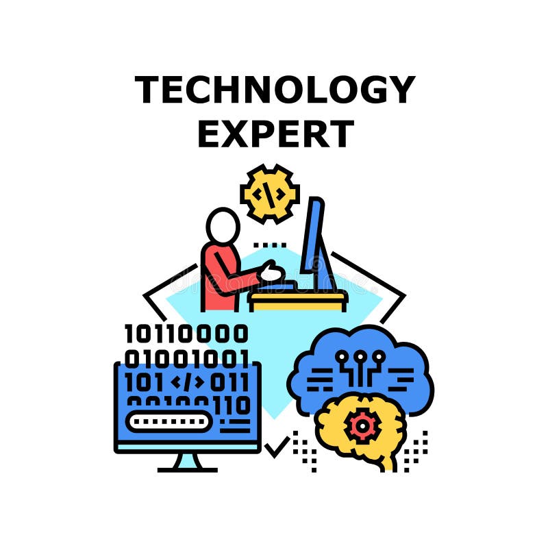 Technology Expert Icon Vector Illustration Stock Vector - Illustration ...