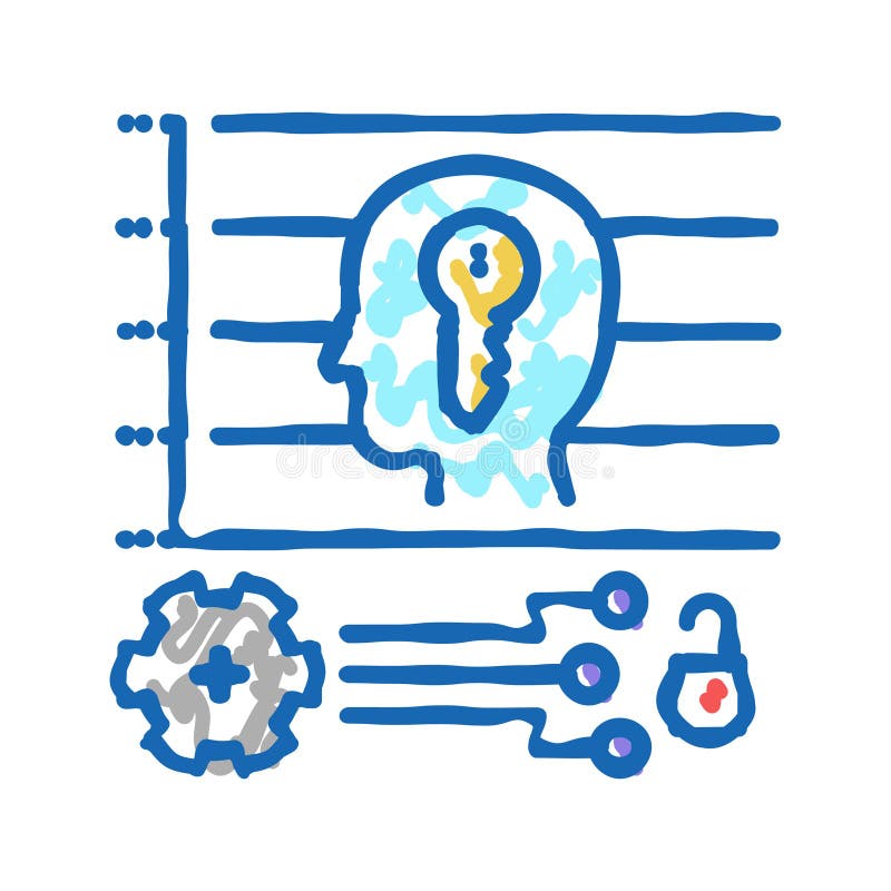 Technology Face Id for Access Device Icon Doodle Illustration Stock ...