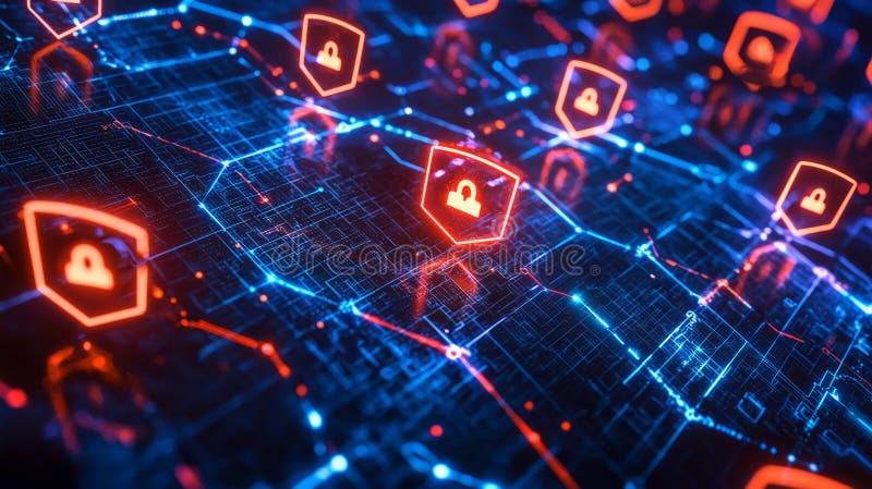 Technology Featuring Network Security Grids and Holographic Warning ...