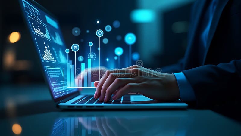 Finance and Accounting Concept. Business Woman Working on Desk Using ...