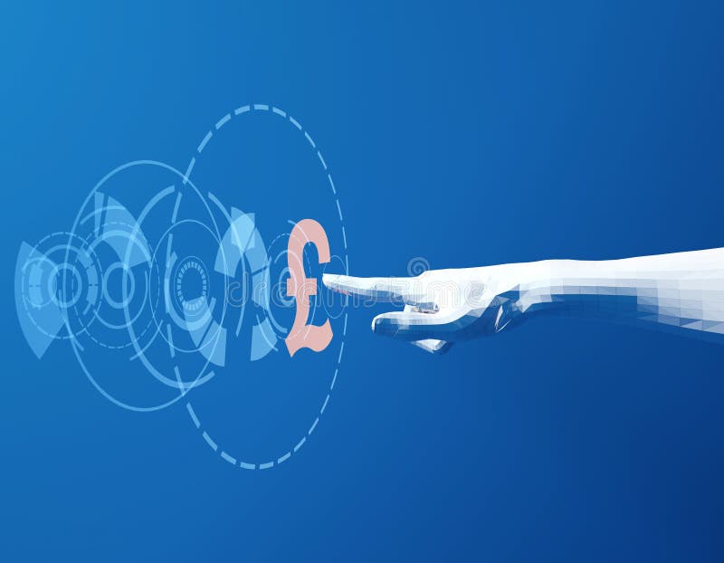 Technology Finger and Holographic Smart Icon, Internet Intelligent ...