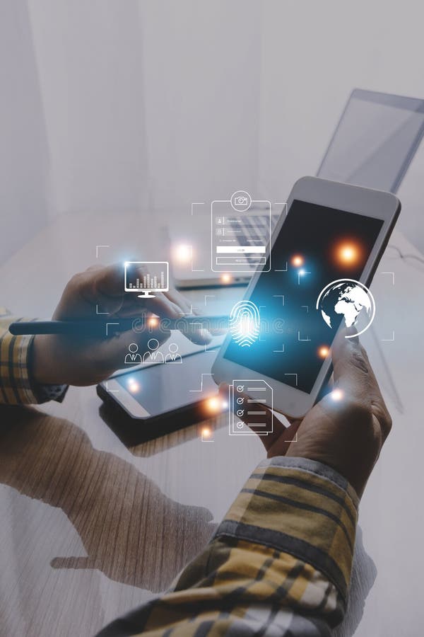 Technology Fingerprint Scan Provides Security. Digital Transformation ...