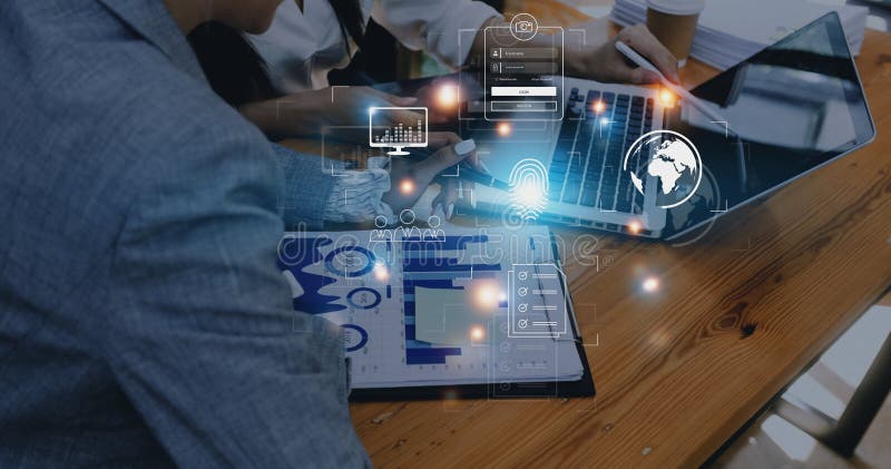 Technology Fingerprint Scan Provides Security. Digital Transformation ...