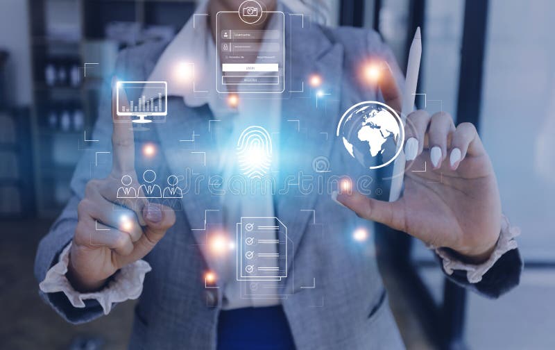 Technology Fingerprint Scan Provides Security. Digital Transformation ...