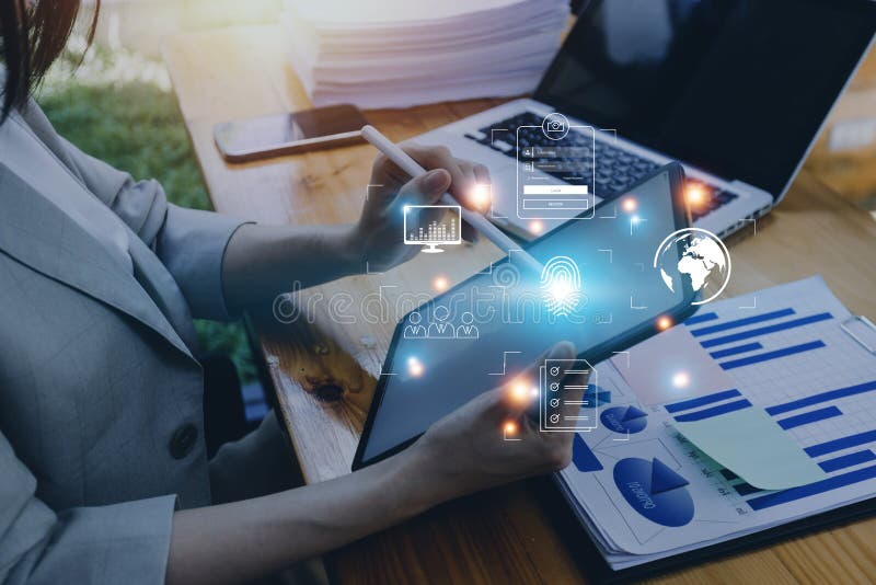 Technology Fingerprint Scan Provides Security. Digital Transformation ...