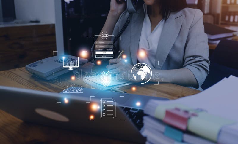 Technology Fingerprint Scan Provides Security. Digital Transformation ...