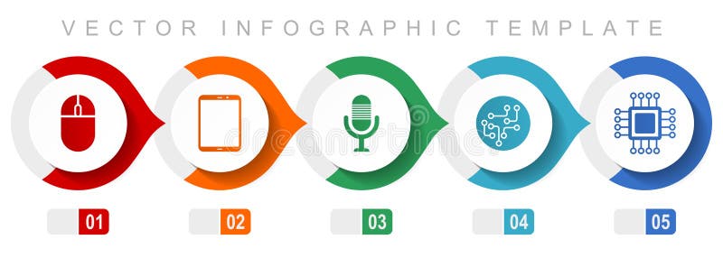 Technology Flat Design Infographic Template, Miscellaneous Symbols Such ...
