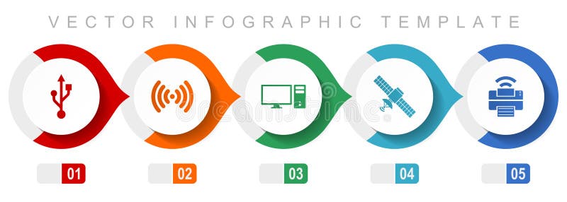 Technology Flat Design Infographic Template, Miscellaneous Symbols Such ...