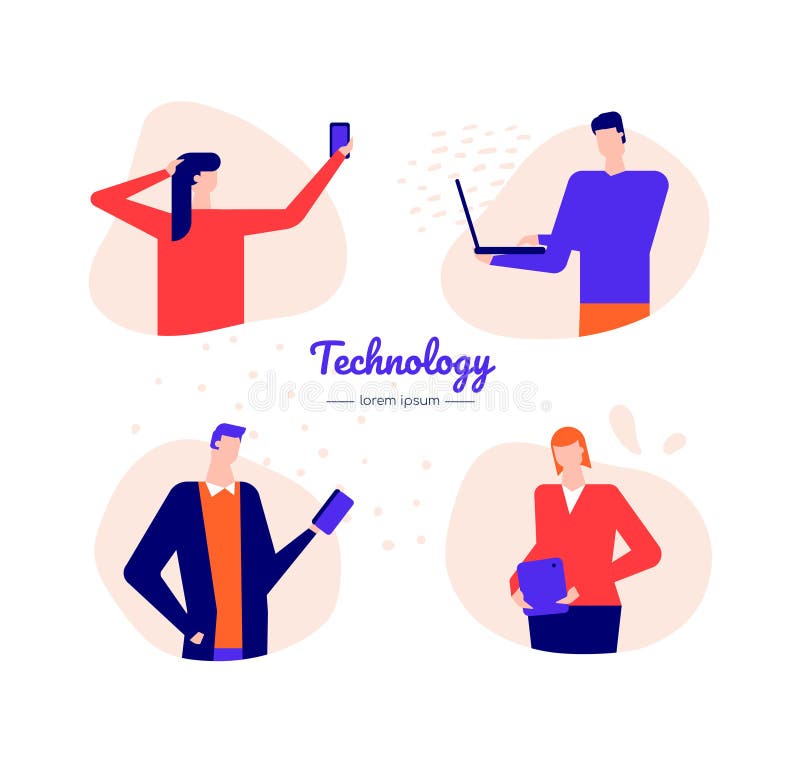 Technology - Flat Design Style Vector Characters Set Stock Vector ...