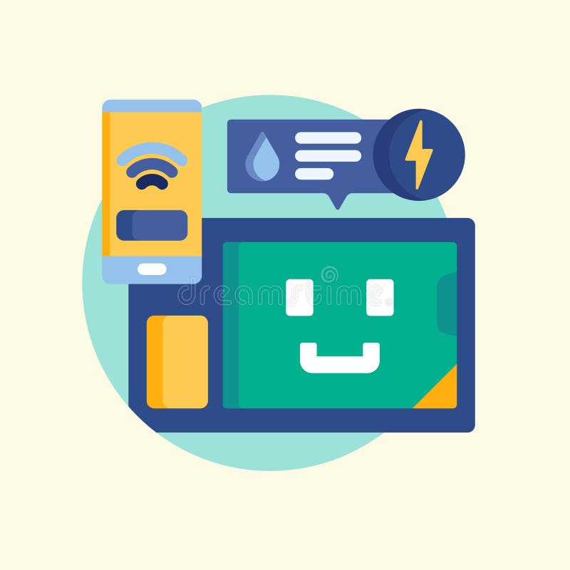 Technology Flat Icon Vector Graphic Download Template Stock ...