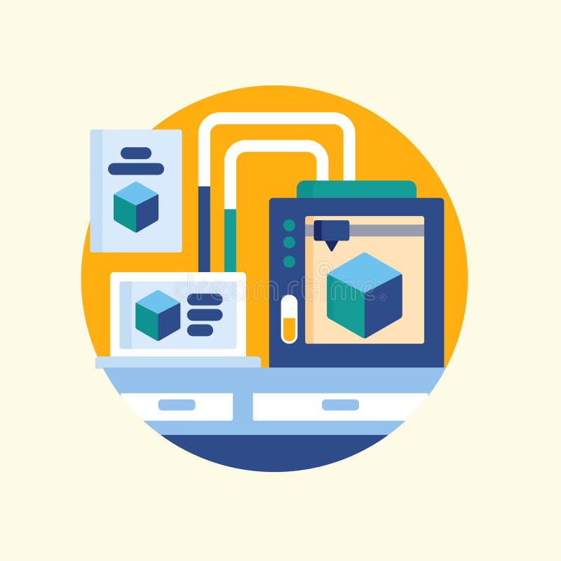 Technology Flat Icon Vector Graphic Download Template Stock ...