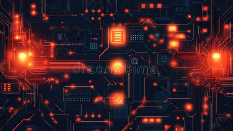 Technology Flat Style Circuit Board Emitting Stock Illustration ...