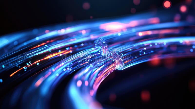 Technology Floating Fiber Optic Cable Stock Illustration - Illustration ...