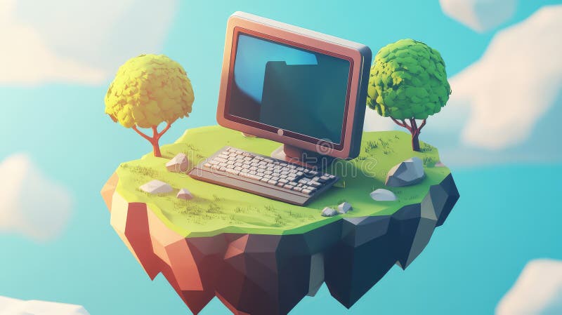 Flying Desktop Computer Stock Illustrations – 2,529 Flying Desktop ...