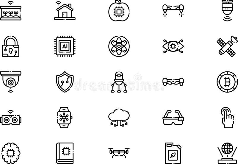 Technology of the Future Icons Collection is a Vector Illustration with ...