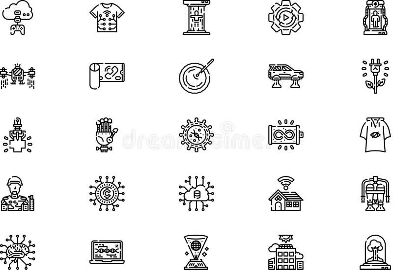 Technology of the Future Icons Collection is a Vector Illustration with ...