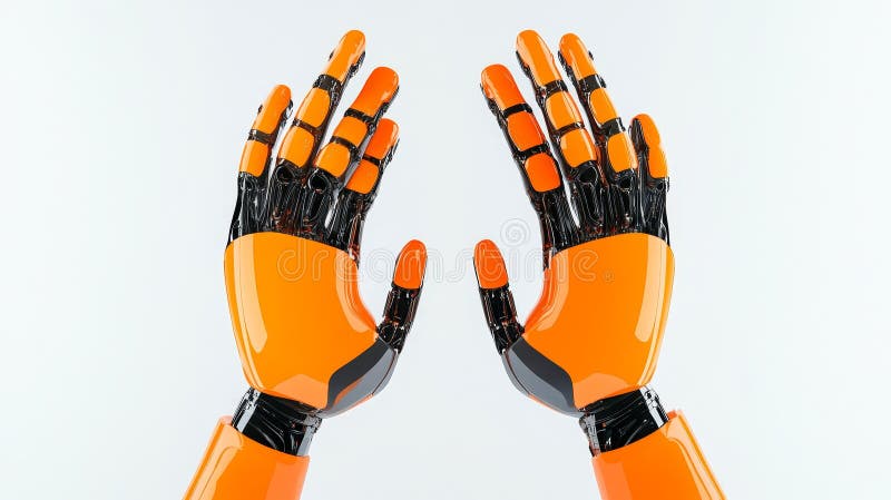 Robotic Hands Reaching Upward Technology Future Innovation Progress ...