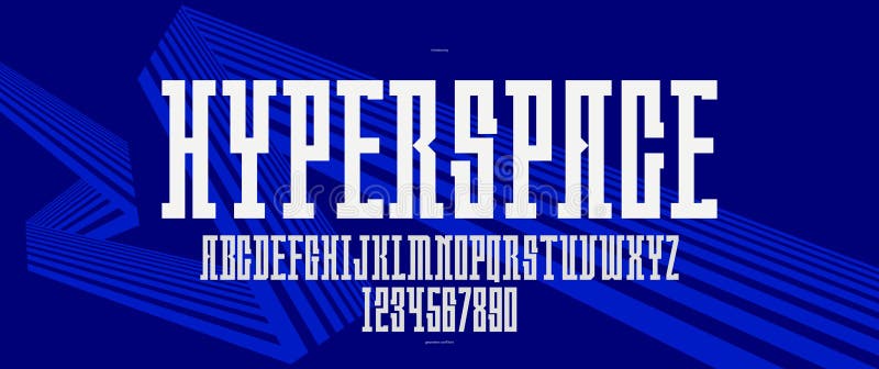 Technology and Future Style Display Font for Logos and Posters, Vector ...