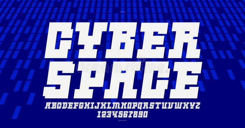 Technology and Future Style Display Font for Logos and Posters, Vector ...