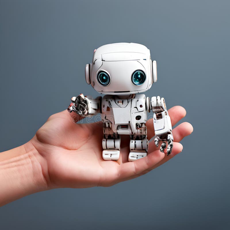 Robot on Hand, Human Hand Holding Small Robot, Artificial Intelligence ...