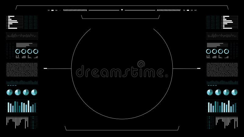 Technology Futuristic HUD Command Control Center Animation Stock Video ...