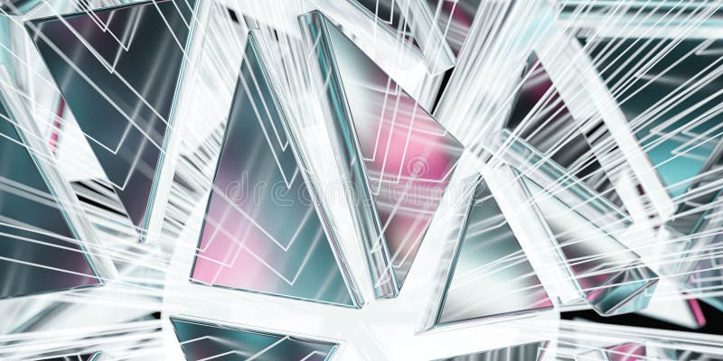 Technology Futuristic Metal Object Light Beams 3d Rendering ...