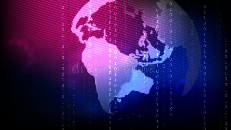 Technology Futuristic Motion Background with Globe and Binary Code Stock Footage - Video of ...