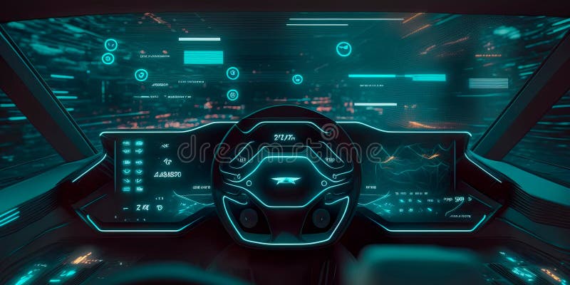 Technology Futuristic Panel . Autonomous Car , without a Driver ...