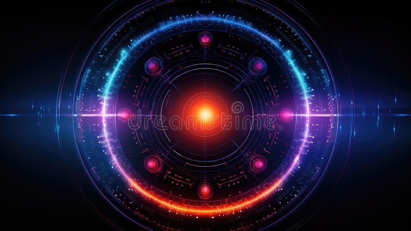 Technology Futuristic Round Background Stock Illustration ...