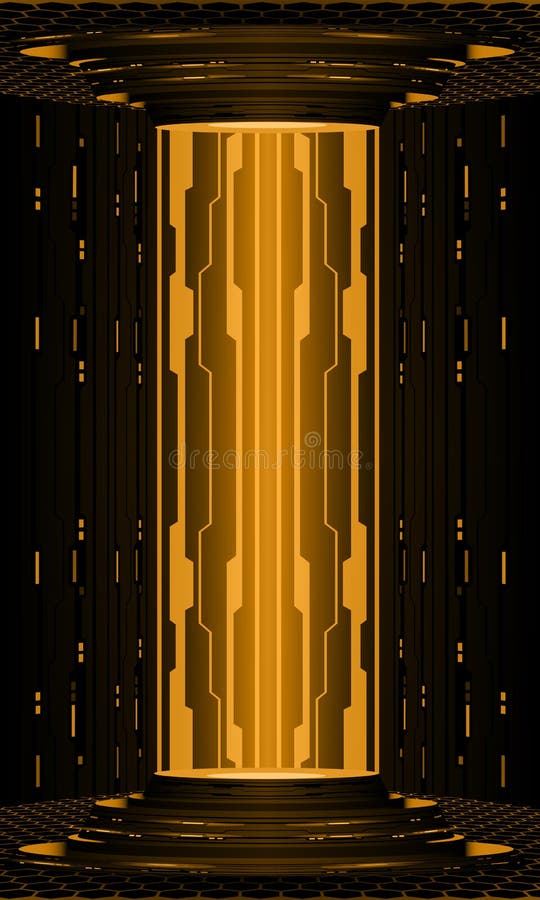 Technology Futuristic Yellow Light Cyber Stage Power Computer Data ...