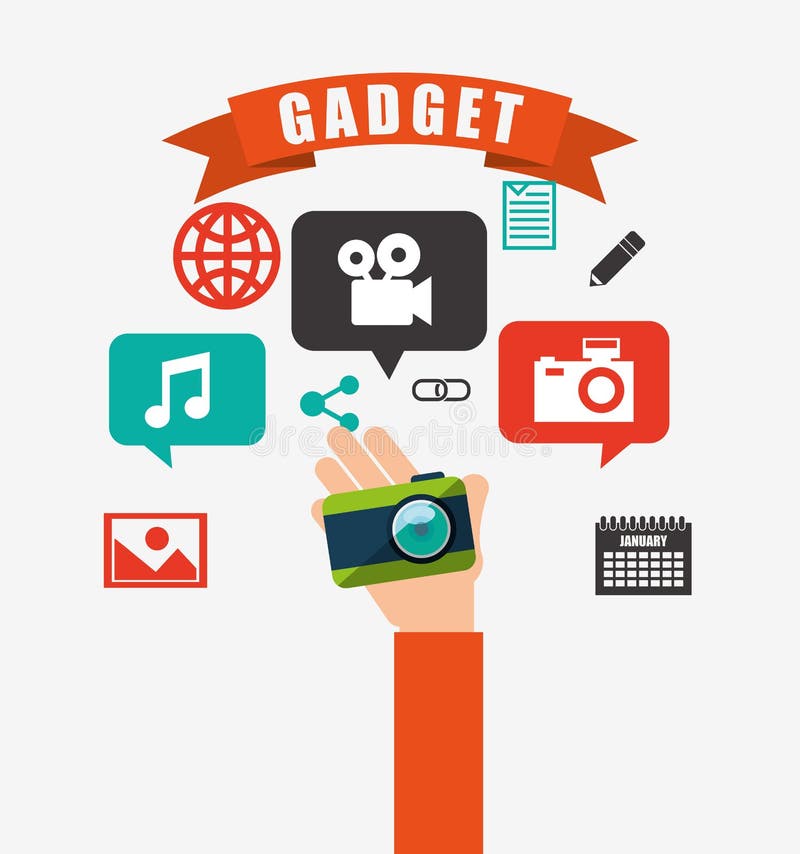 Technology gadget design stock vector. Illustration of note - 63308471