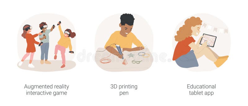 Technology Games Isolated Cartoon Vector Illustration Set. Stock Vector ...