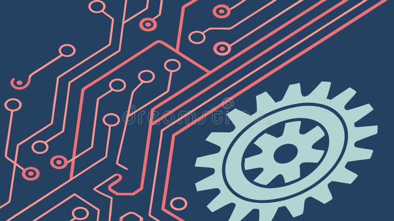 Technology Gears and Circuits, Digital Innovation for Tech and Progress Vector Design Generative ...