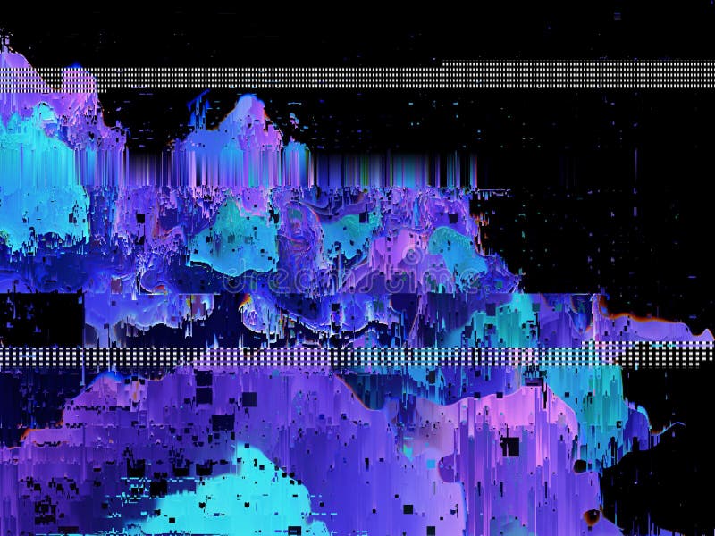 Technology Glitch Background. Computer Screen Error Stock Illustration ...