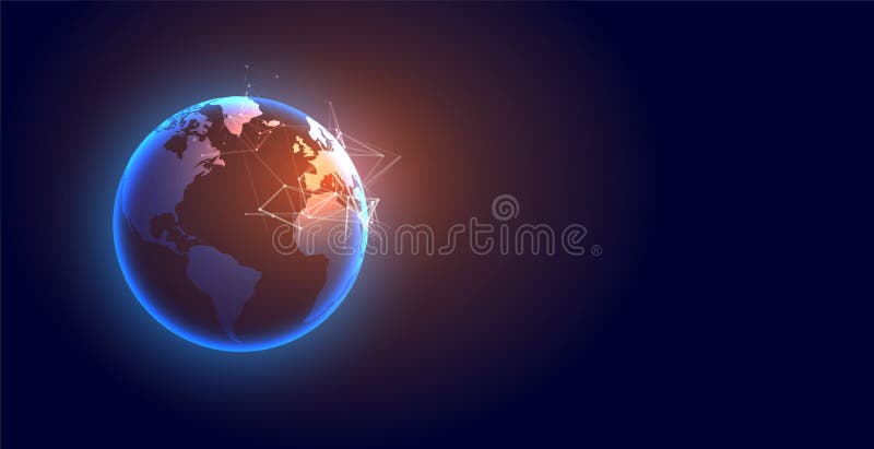 Technology Global Digital Earth Futuristic Background Design Stock ...