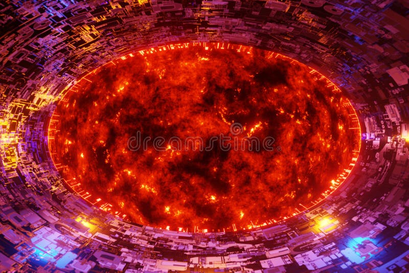 Technology Glowing Plasma Engine Alien Spaceship Background 3D ...